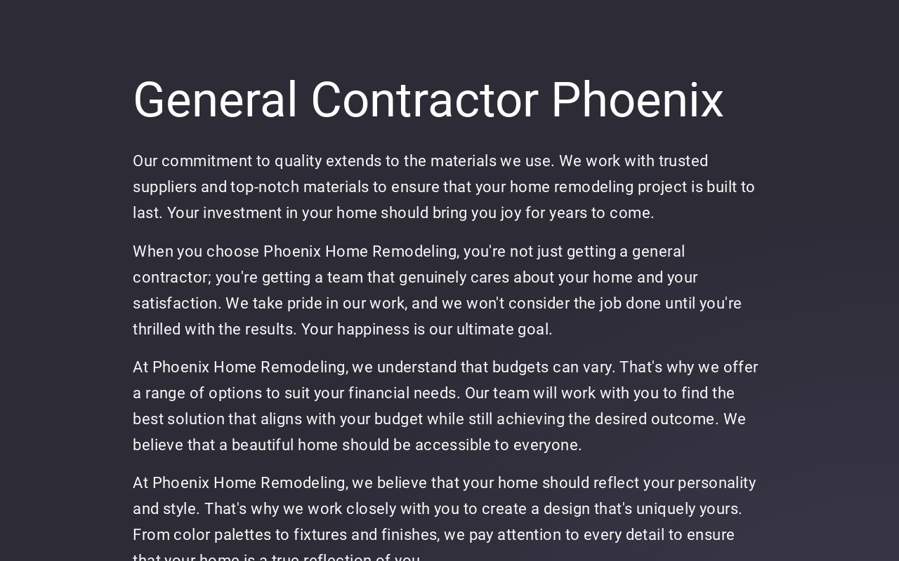 General Contractor Phoenix